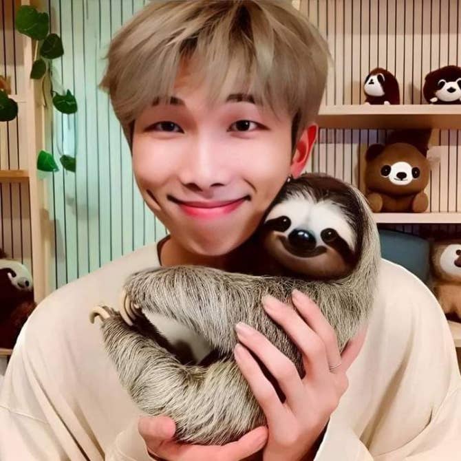 BTS Community Post - BTS with thier own version cute Animal edits!! 🥹 ️ ...