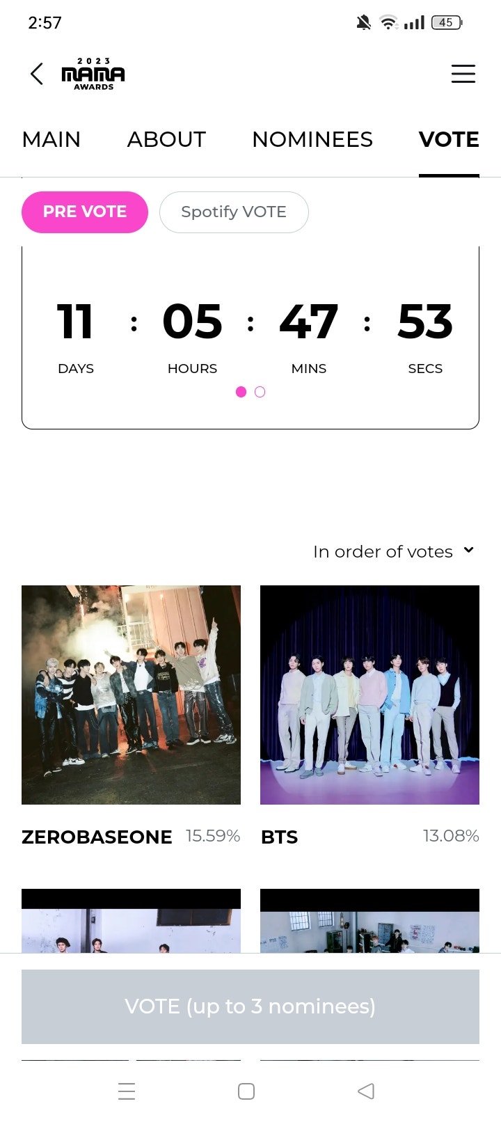 BTS Community Post - everyone PLEASE vote for bts on mama.we’re currently placing #2. let’s take ...