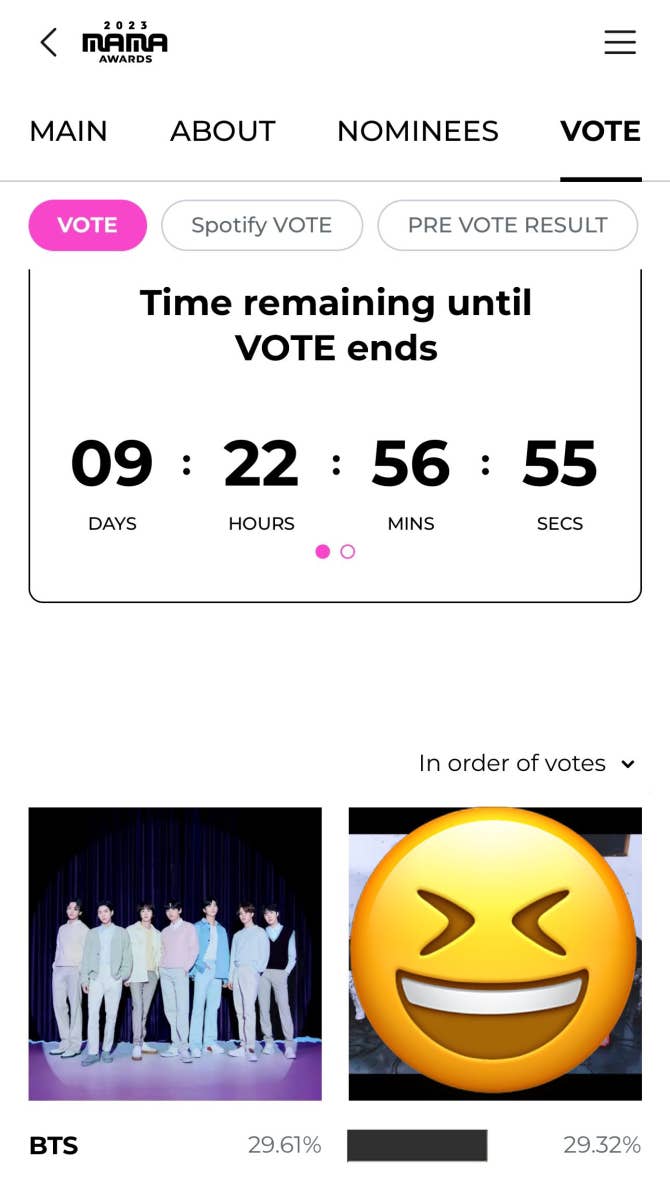 BTS Community Post - Army vote for BTS MAMA AWARDS 2023 on Mnet plus and spotify please🙏🫶🏻🔥🔥Now ...