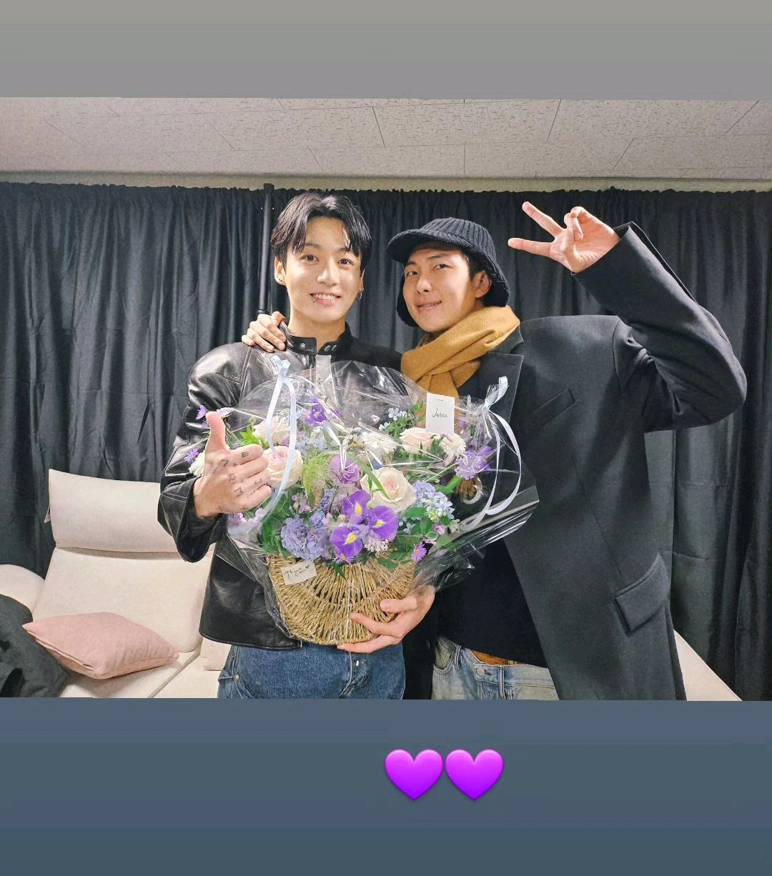 BTS Community Post - #RM ig story update with #Jungkook..... 🫂😭💜🔥💜 thank you so much jungkookiee ...