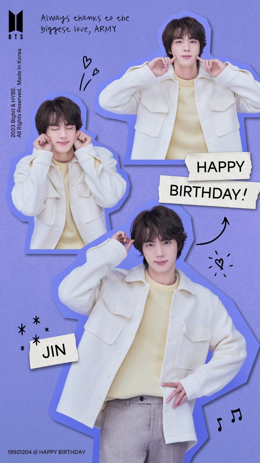 BTS Community Post - happy birthday to my 🌙 te amo demasiado jin, feliz cumpleaños amorcito ...