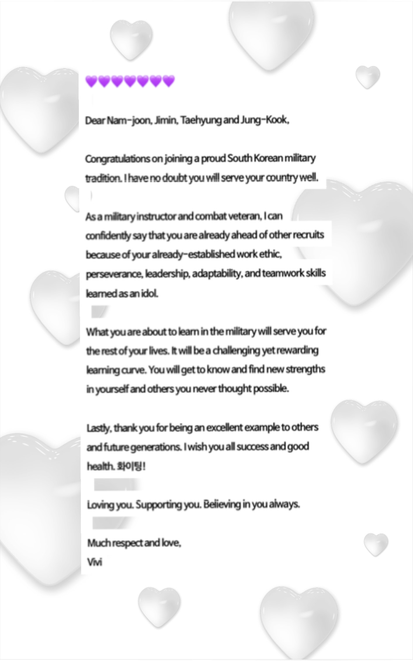 BTS Weverse Fan Letter