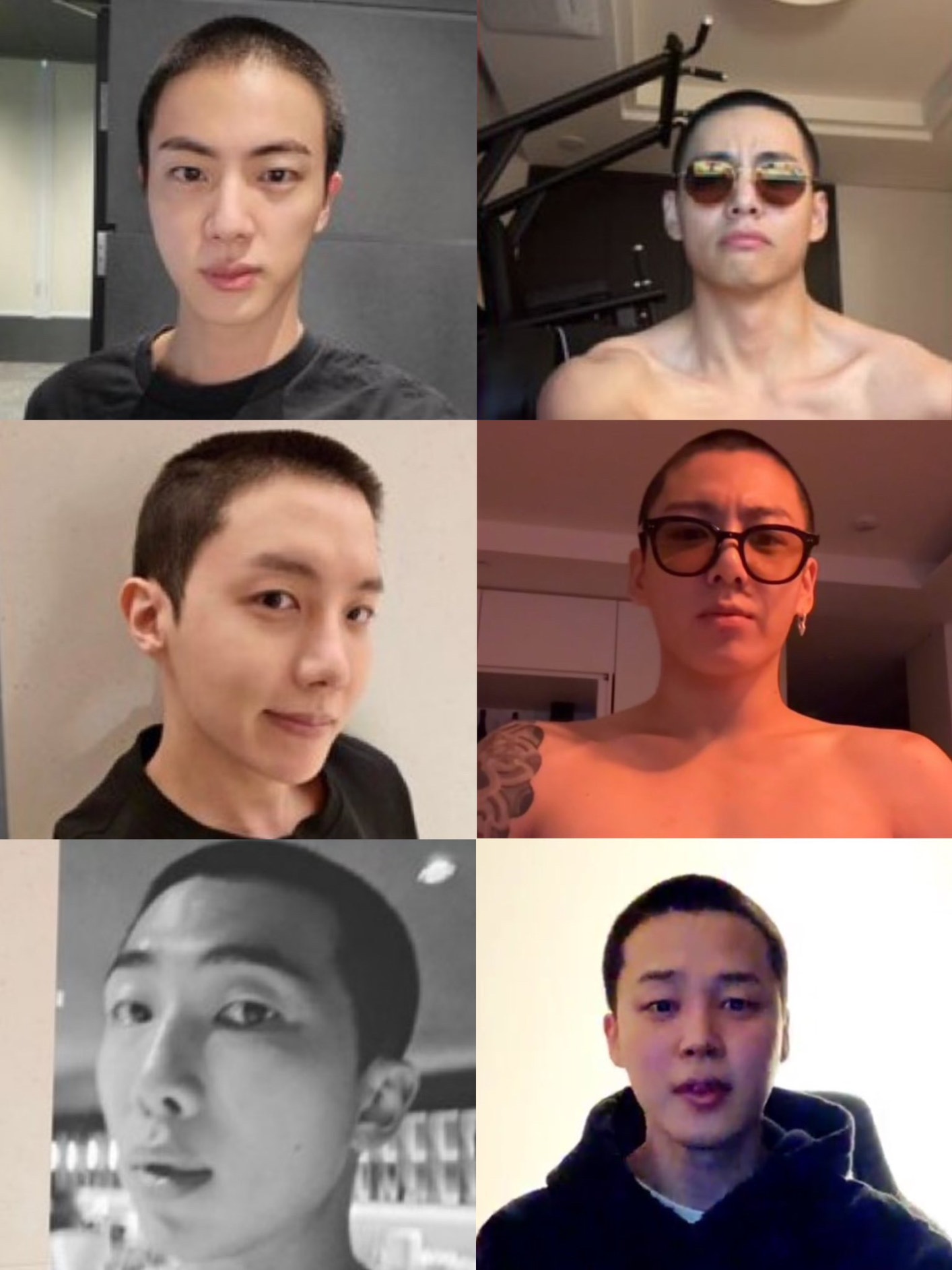BTS Community Posts - Even with shaved heads, they still look so cool ...