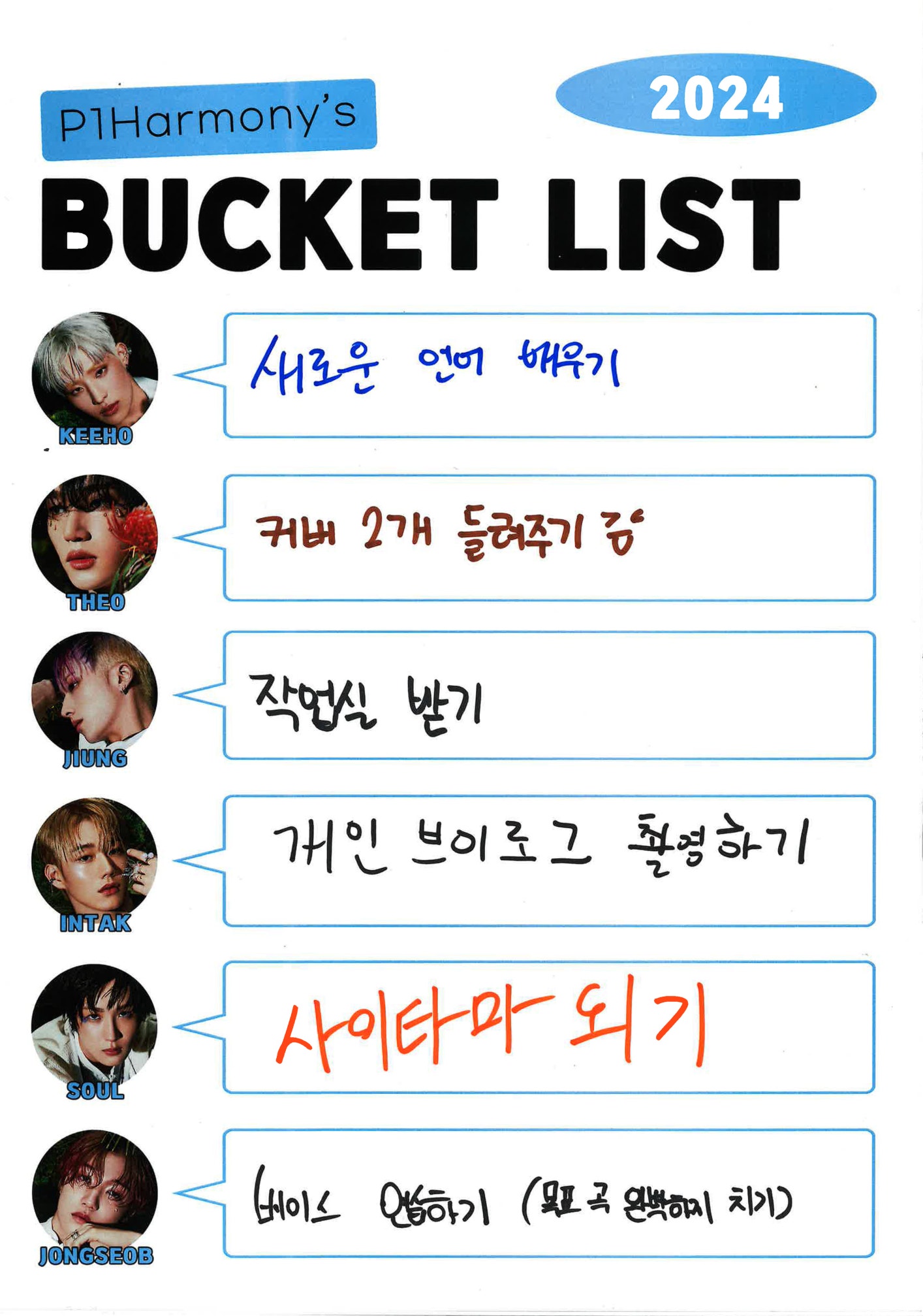 Weverse P1Harmony Image - 2023 P1Harmony BUCKET LIST Check!