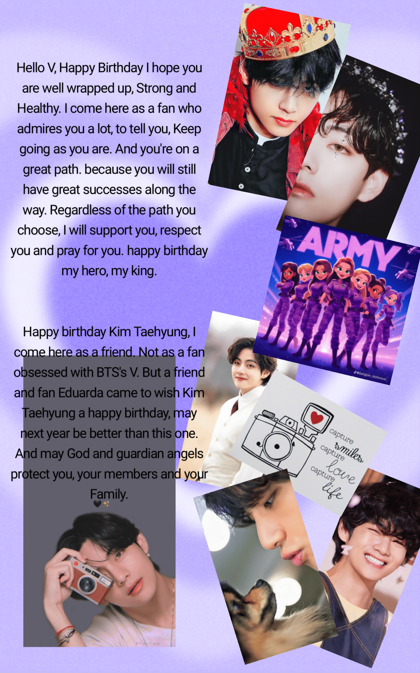 Carta de un Fan de la Comunidad BTS - Hello V, Happy Birthday I hope ...
