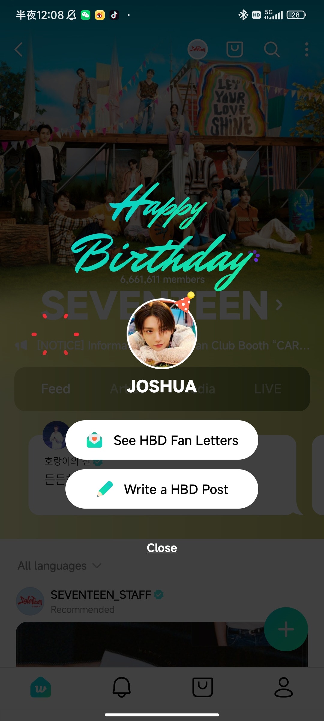 SEVENTEEN Community Post - #HAPPY_JOSHUA_DAY shua!生日快乐!