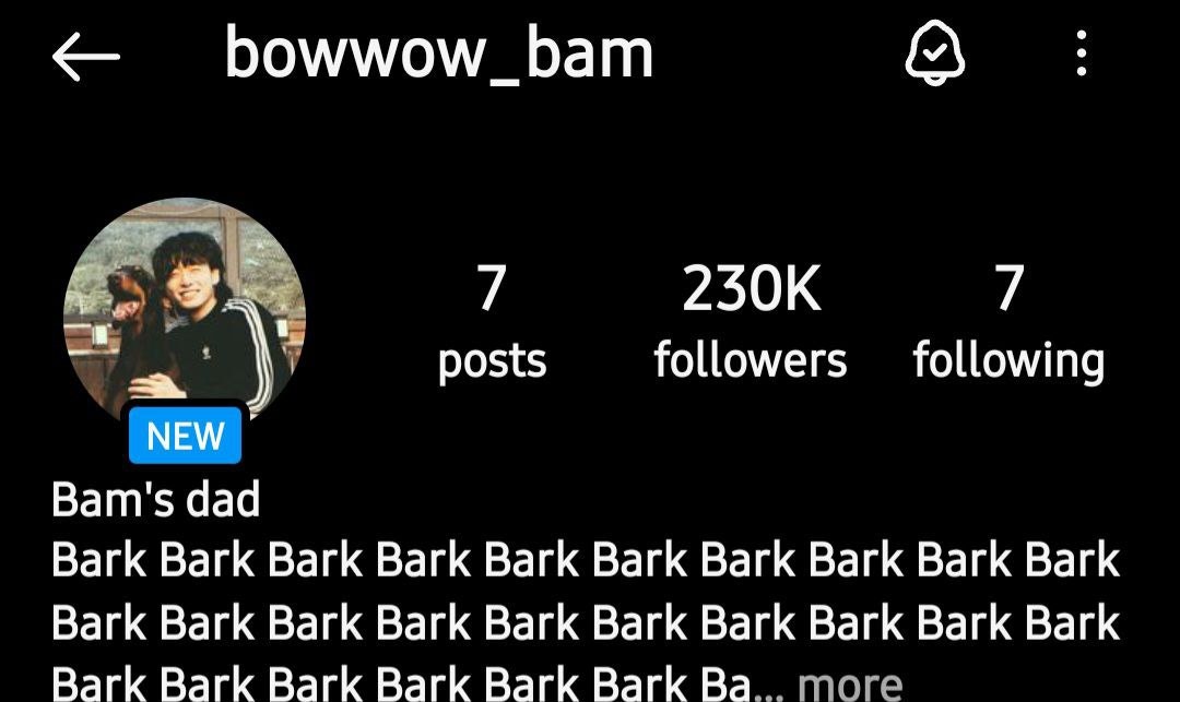 BTS Community Posts - Bam's dad opened Instagram account for bam 🐾🐕‍🦺🐕☺️💜💜
