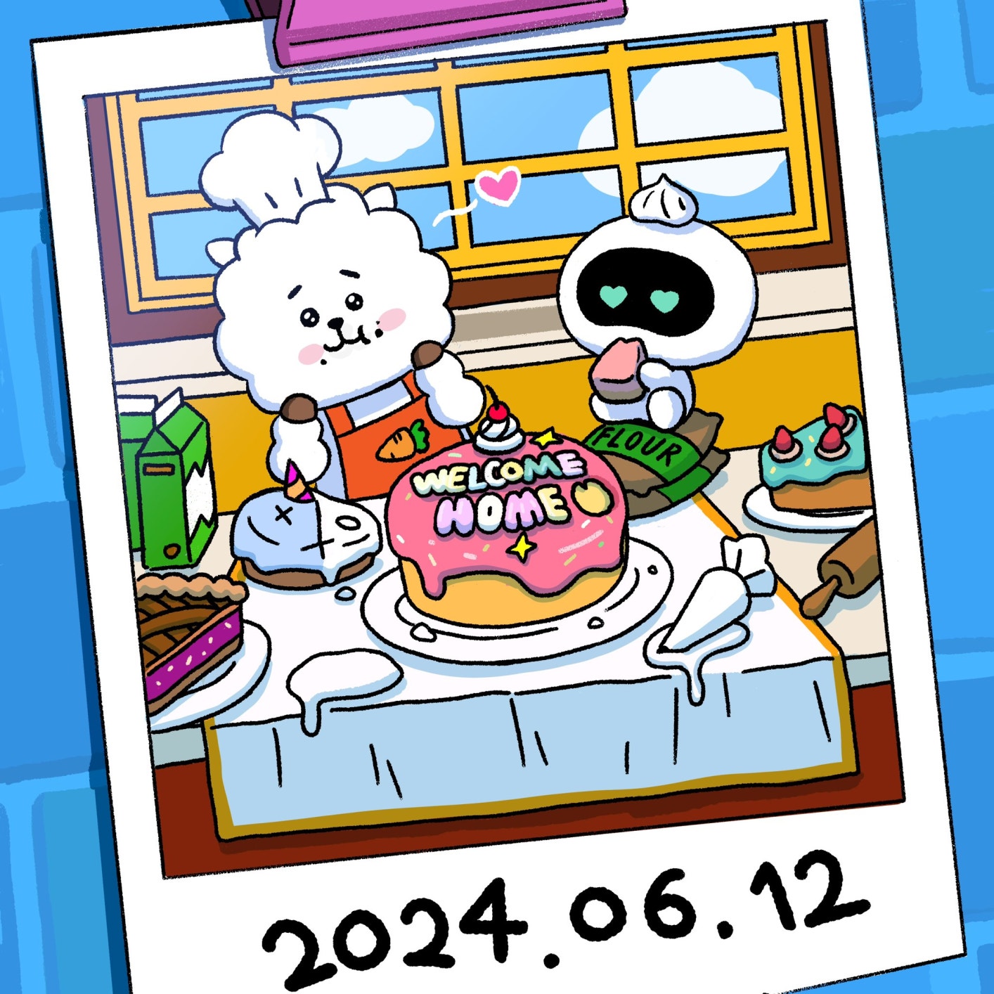 BTS Community Posts - RJ & Wooteo welcoming his dad's home 🥲🤗 #jin #seokjin