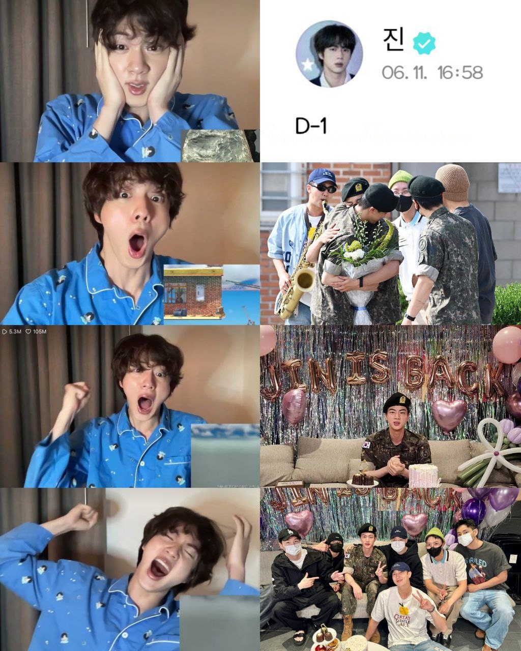 BTS Community Posts - Jin oppa, congratulations on coming back! 💌 We all miss you And finally ...