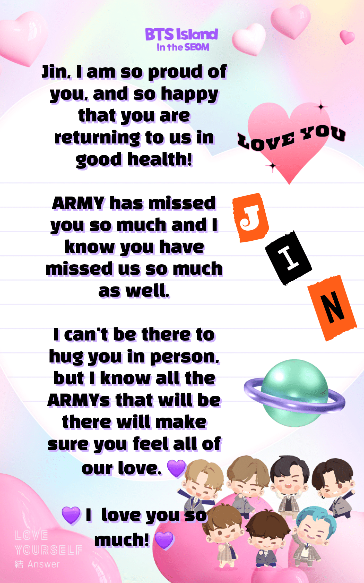 BTS Weverse Fan Letter