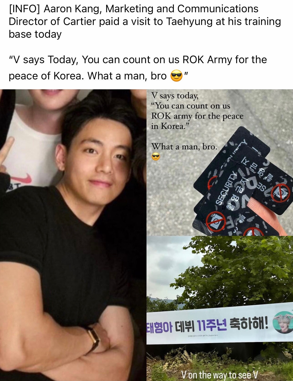 BTS Community Posts - A way to visit V while at work. “Pueden contar con Rok Army para mantener ...