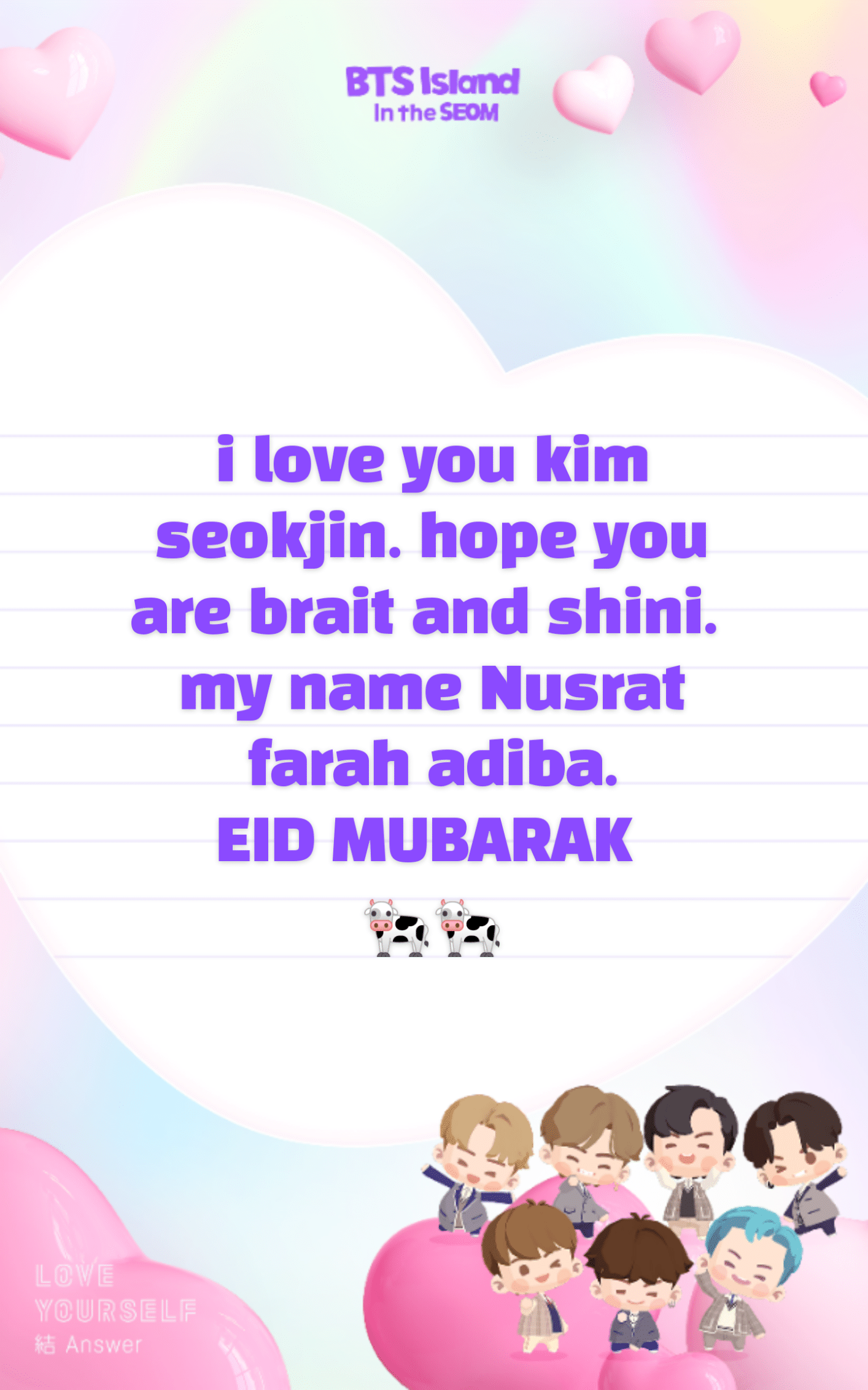 BTS Weverse Fan Letter