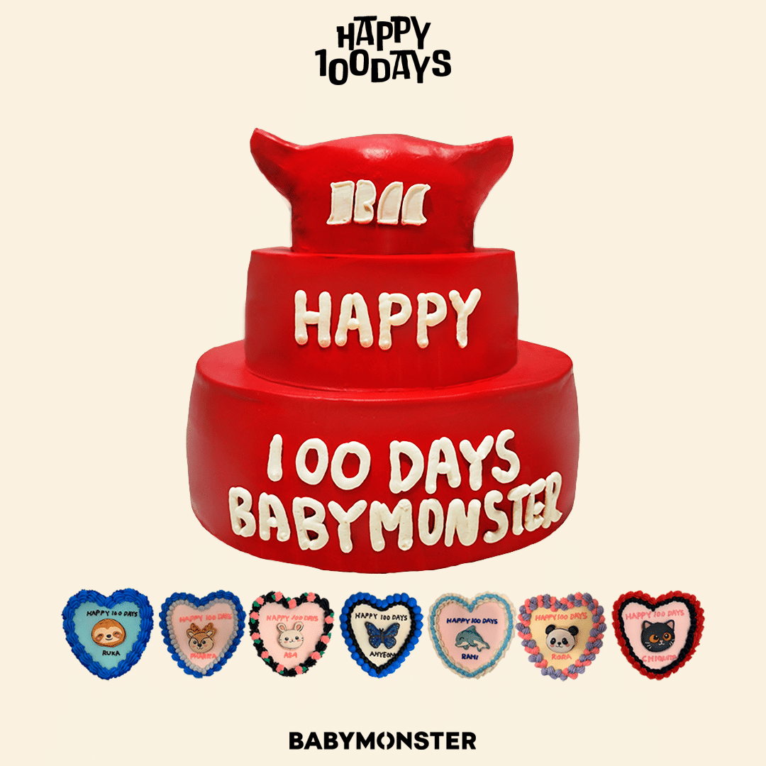 BABYMONSTER 커뮤니티 포스트 - 🥳 HAPPY 100 DAYS BABYMONSTER 🥳 100일 축하합니다~ 100일 ...