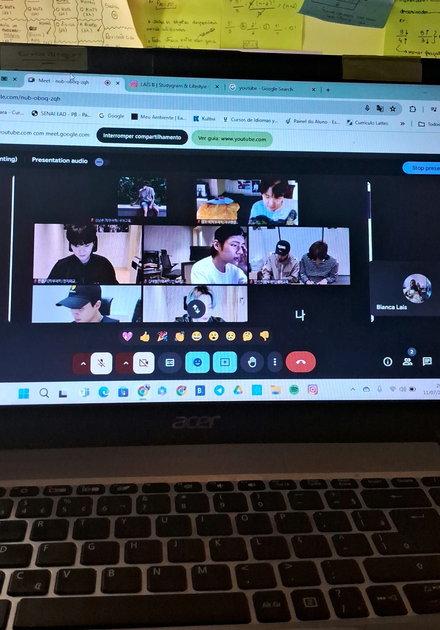 BTS Community Post - I'm studying with the boysss. it's so amazing. 🐰🤎