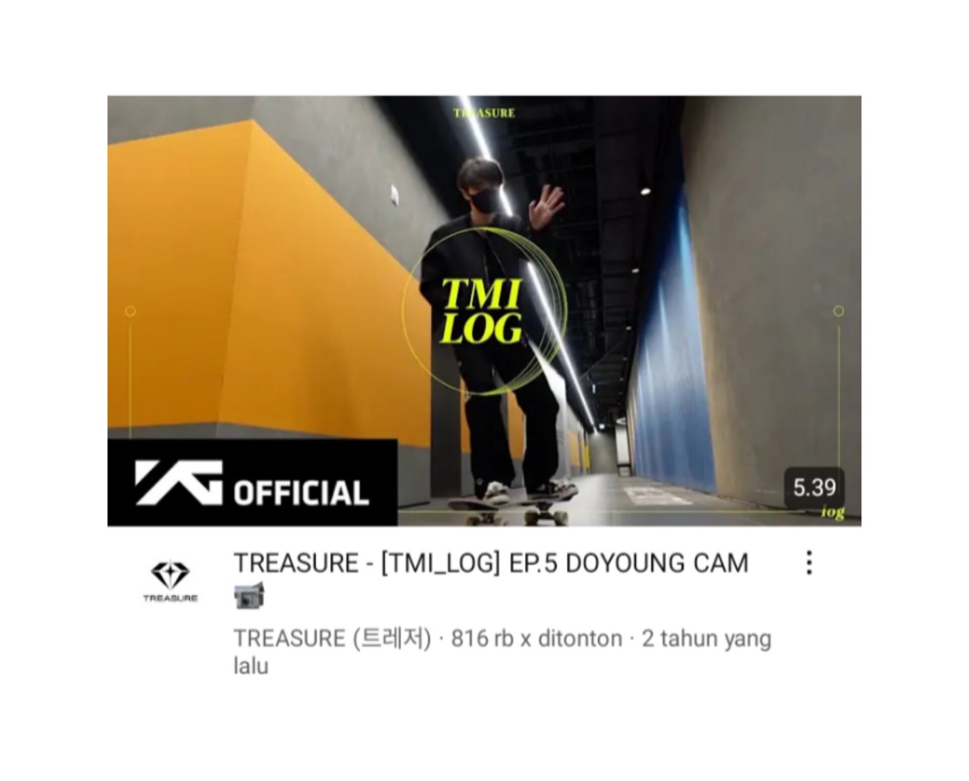 TREASURE Community Post - #to_도영 도영의 TMI LOG가 그리워요😓 아직도 YG 사옥에서 스케이트보드 타는 걸 좋아하시나요?