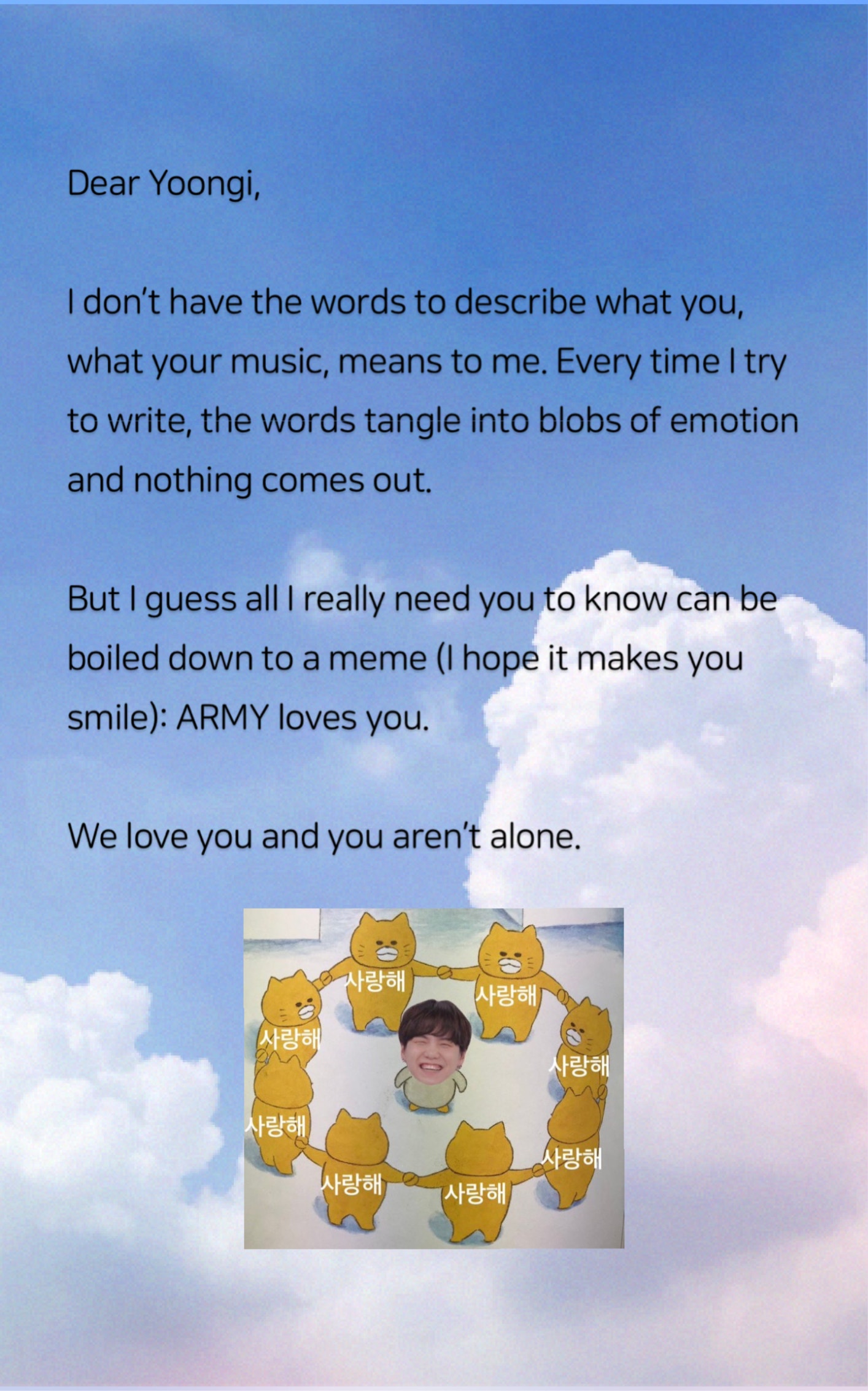 BTS Weverse Fan Letter