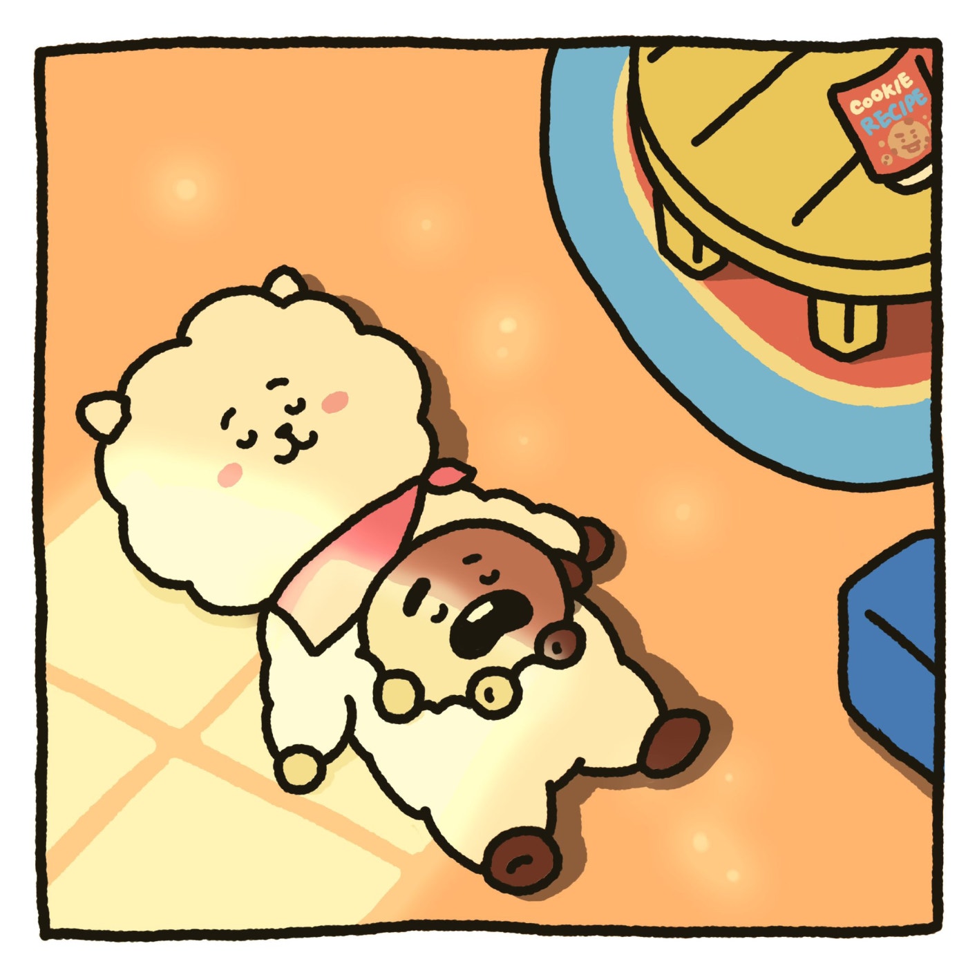 BTS Community Post - これはsinどいー なんてかわいいんだ🐹🐱🍪🦙💜 📷bt21 official x run bts