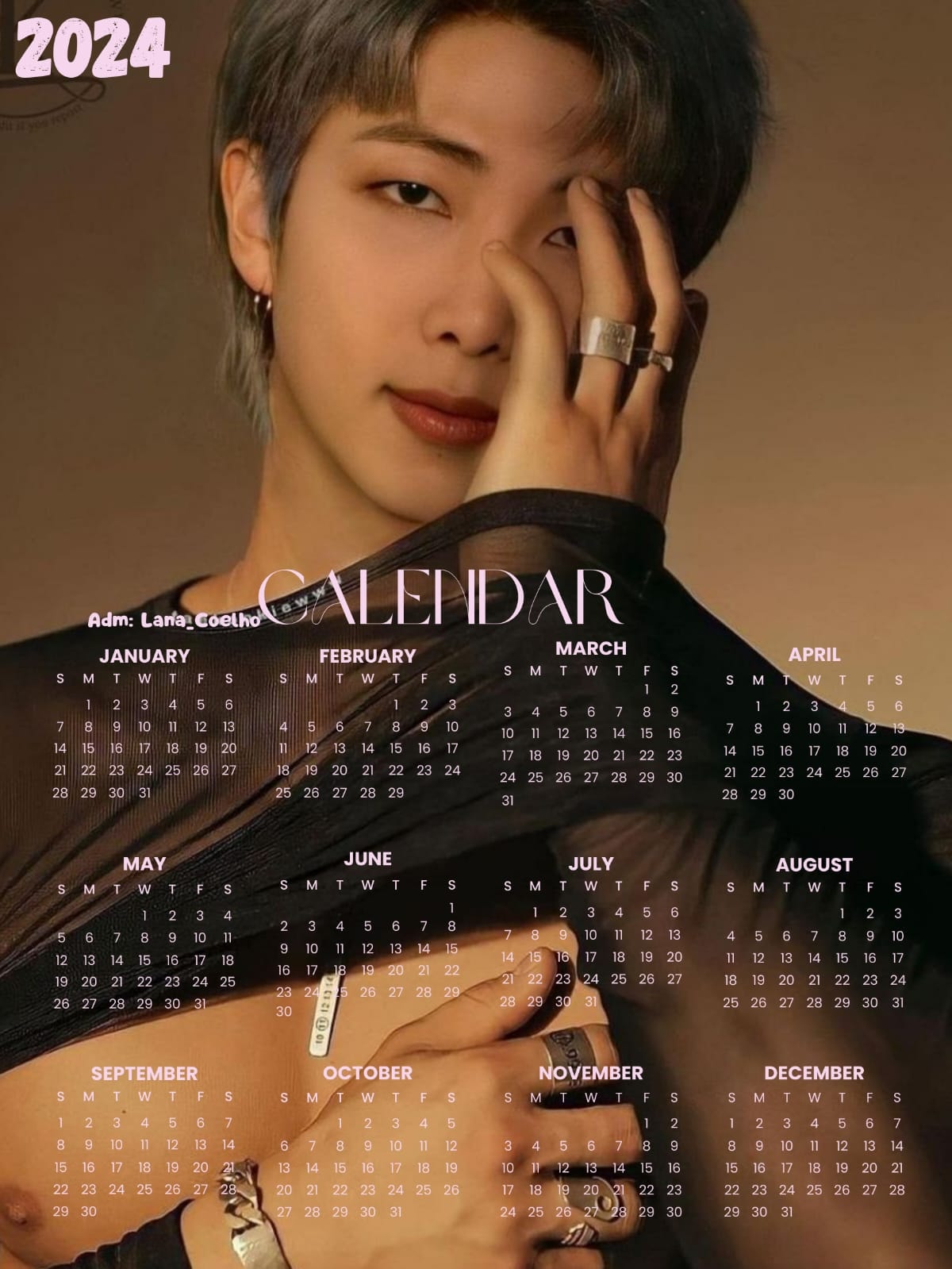 Weverse zone Community Post - my 2024 calendar 🤭