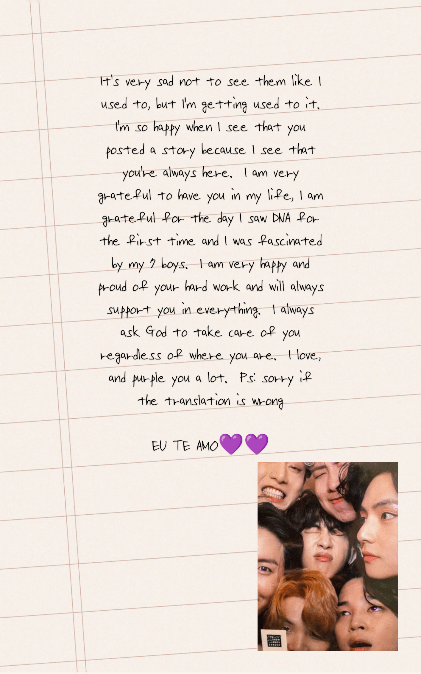BTS Weverse Fan Letter