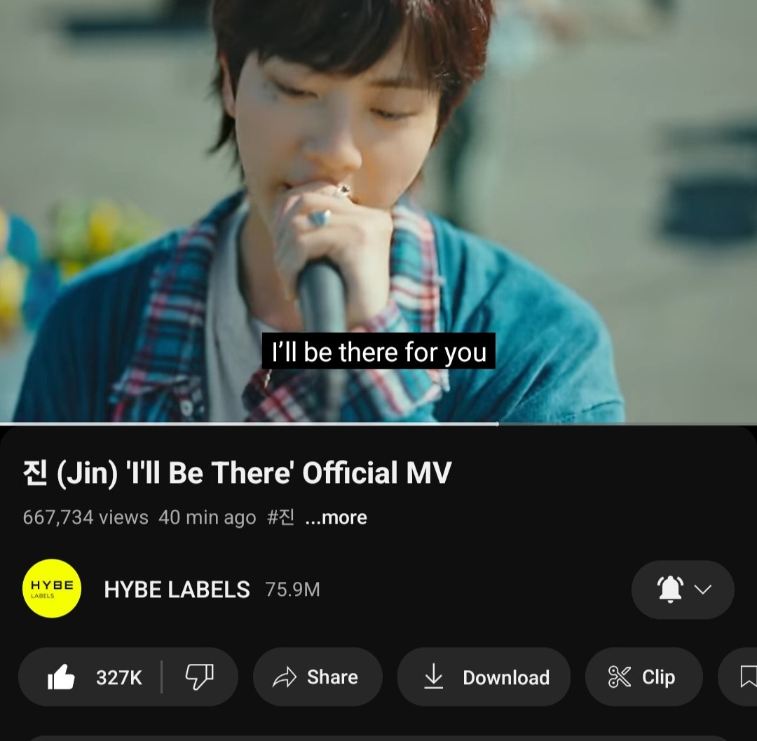 BTS Community Post - #jin #Il_be_there_for_you oppa it's perfectt 💜💜💜💜💜 ️‍🔥