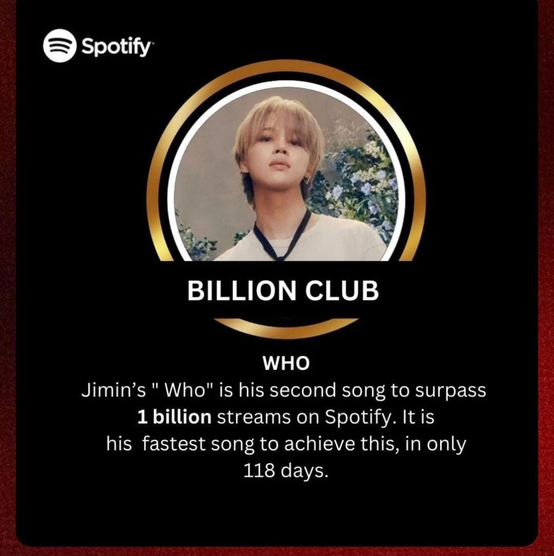 BTS Community Post - CONGRATULATIONS JIMIN WHO BILLIONS CLUB JIMIN MAKES HISTORY #WHO1BILLION ...