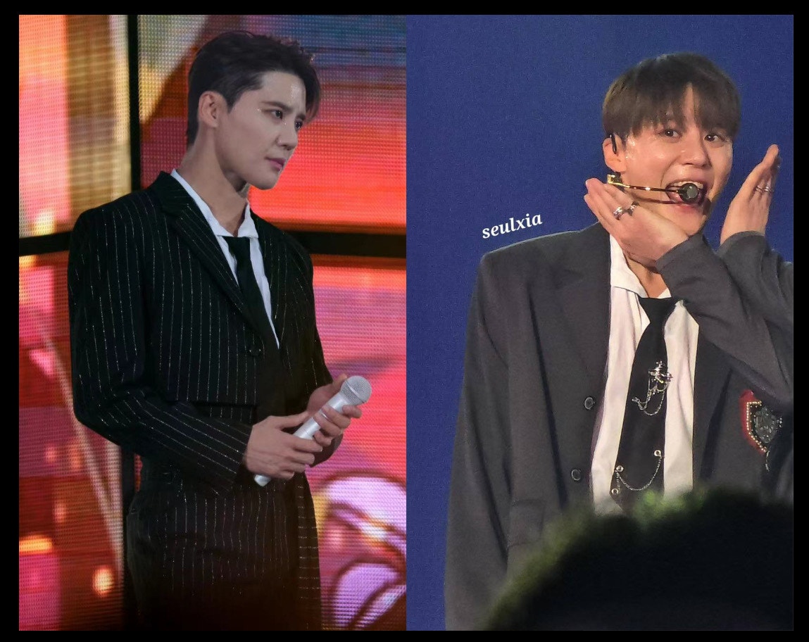 KIM JUN SU Community Post - 今天在网上看到这张图，太反差了吧，一边是总裁一边是少年呀🤩