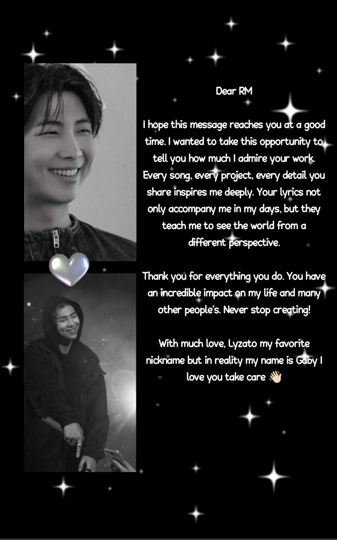 BTS Weverse Fan Letter