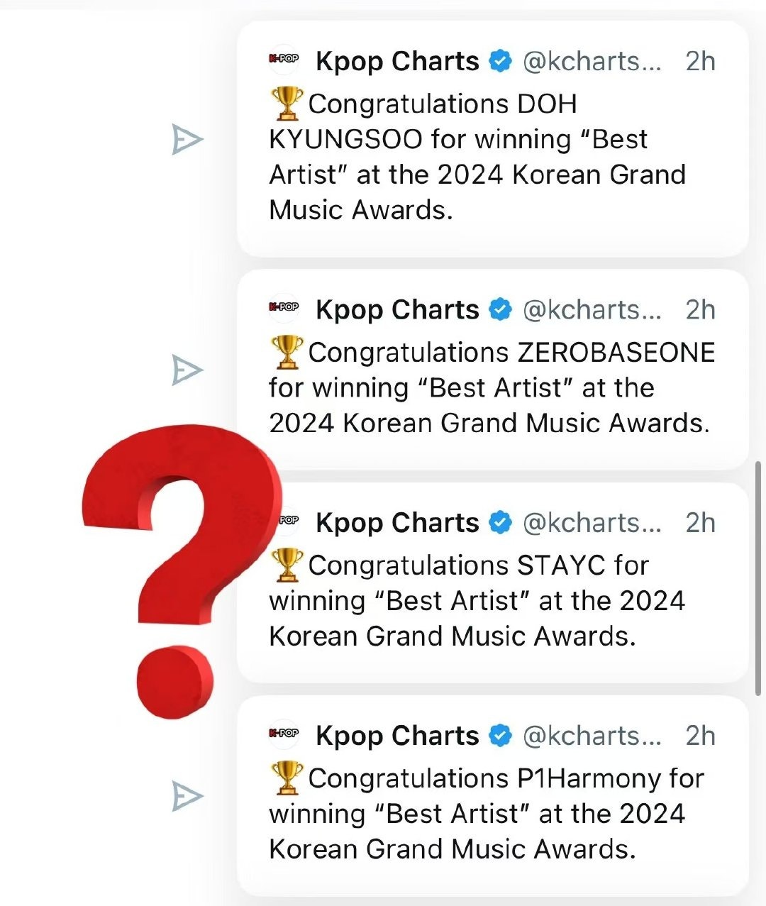 BTS Community Post - 우리는 KGMA에 수상자에 대한 평가 기준에 투명성을 제공할 것을 요청합니다. V 누가 최고의 아티스트로 1위를 차지했어야 했지만 ...