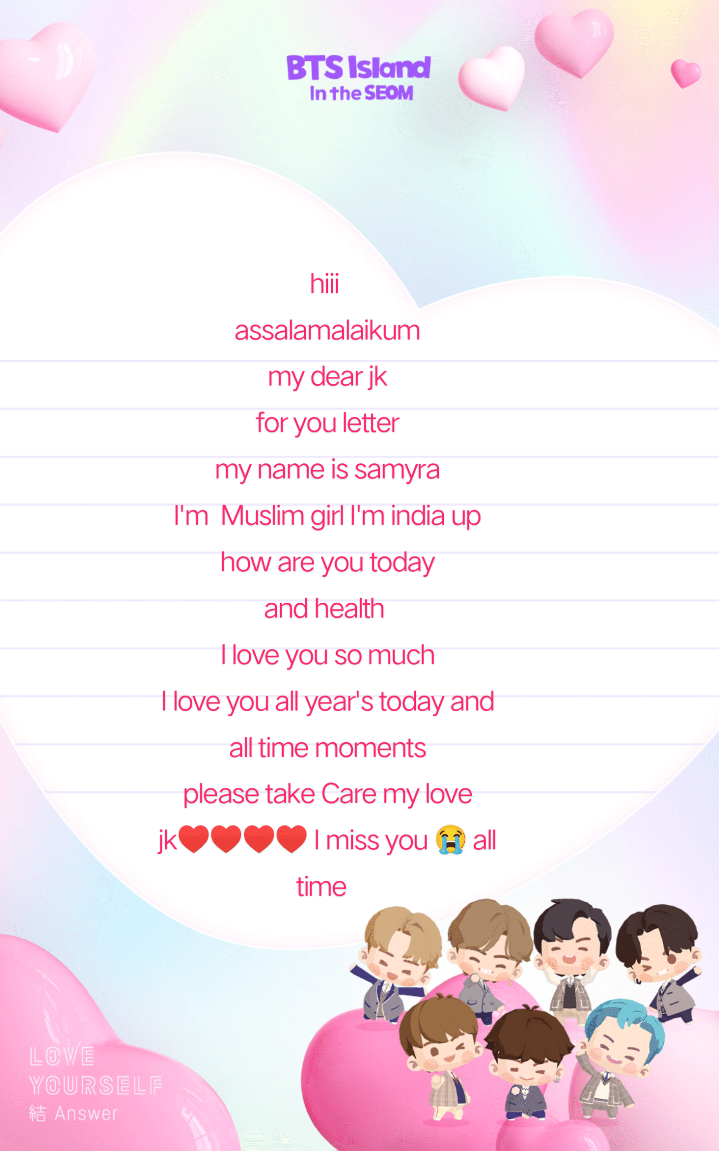 BTS Weverse Fan Letter