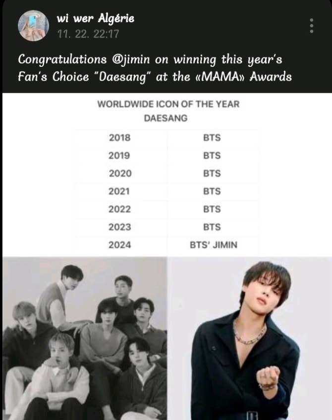 BTS Community Post - #Jimin_special_day🎉🐣🐤🐥💗 💜🤗😊mybabymochi Congratulations jimin on winning ...