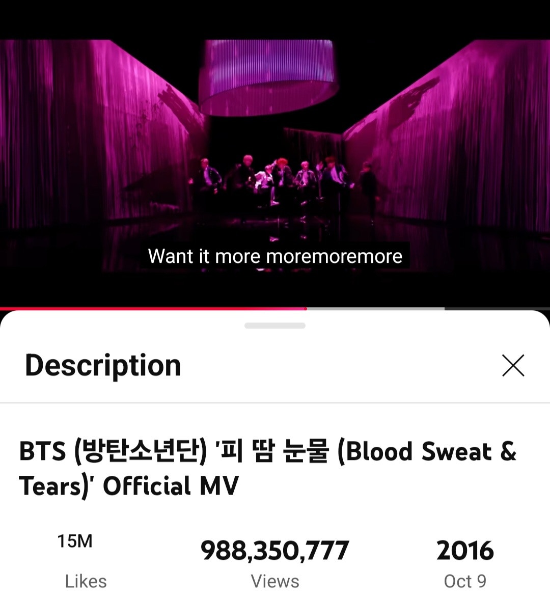 BTS Community Post - Congrats BTS & Army. Butter surpassed 1B views on YouTube now 🎉🥳💜👏 Blood ...