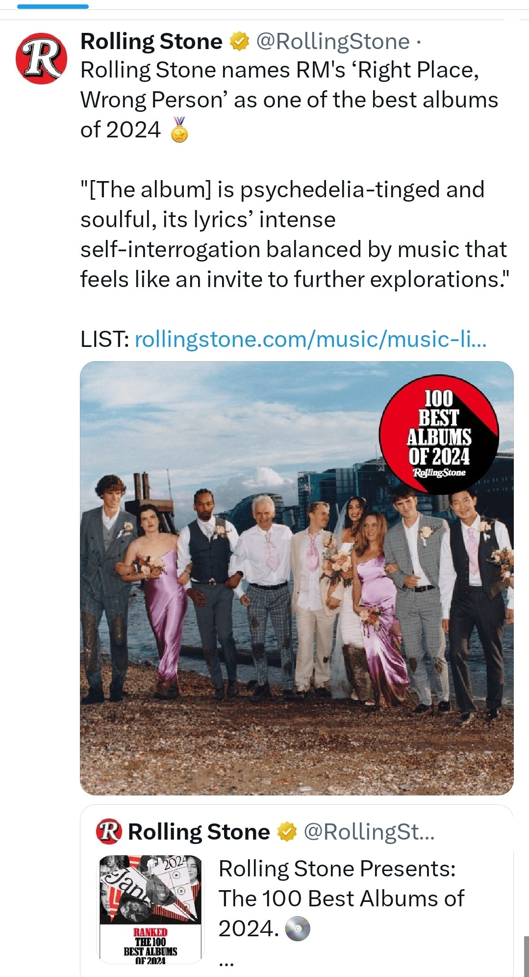 BTS Community Post - #RM_RPWP_BestAlbum2024_RollingStone ] Rolling ...