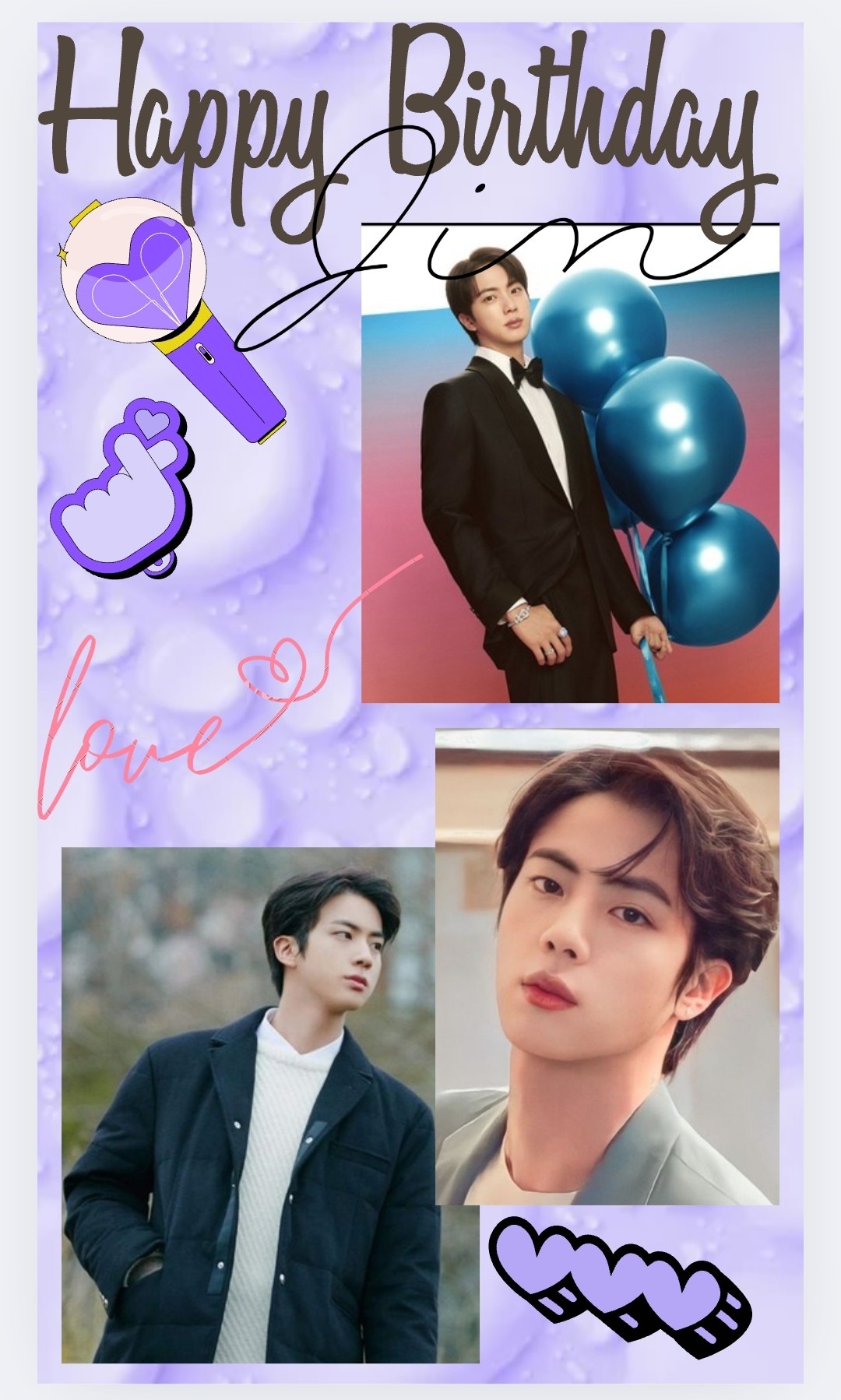 BTS Community Post - Jin....🥰🥰😘😍 Feliz Cumpleaños ️ ️ ️ un abrazo.. Gracias por tus canciones ...