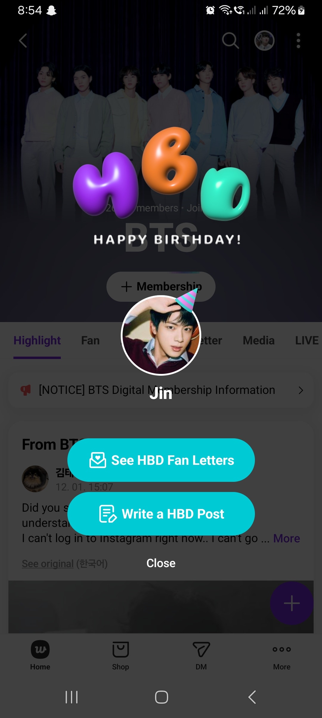 BTS Community Post - Happy birthday dear Jinu oppa..g.b.u.