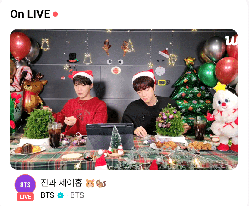 BTS Community Post - 個人じゃなくてBTSアカウント？でのLIVE懐かしすぎて泣ける(TT)🎅🎄⛄️🦌 2人ともありがとう ...