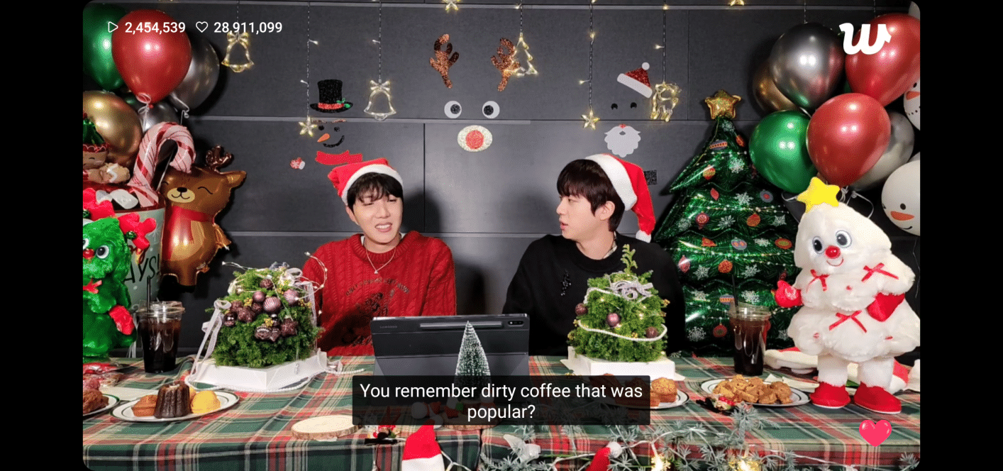BTS Community Post - Jin and j-hope thanks for coming live (I loved Jins tree). Its good to see ...