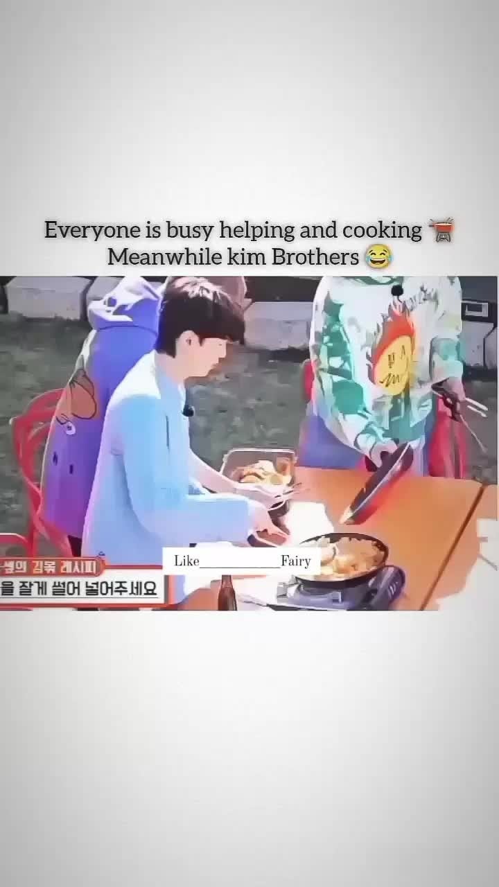 BTS Community Post - everyone is busy helping and cooking meanwhile kim ...
