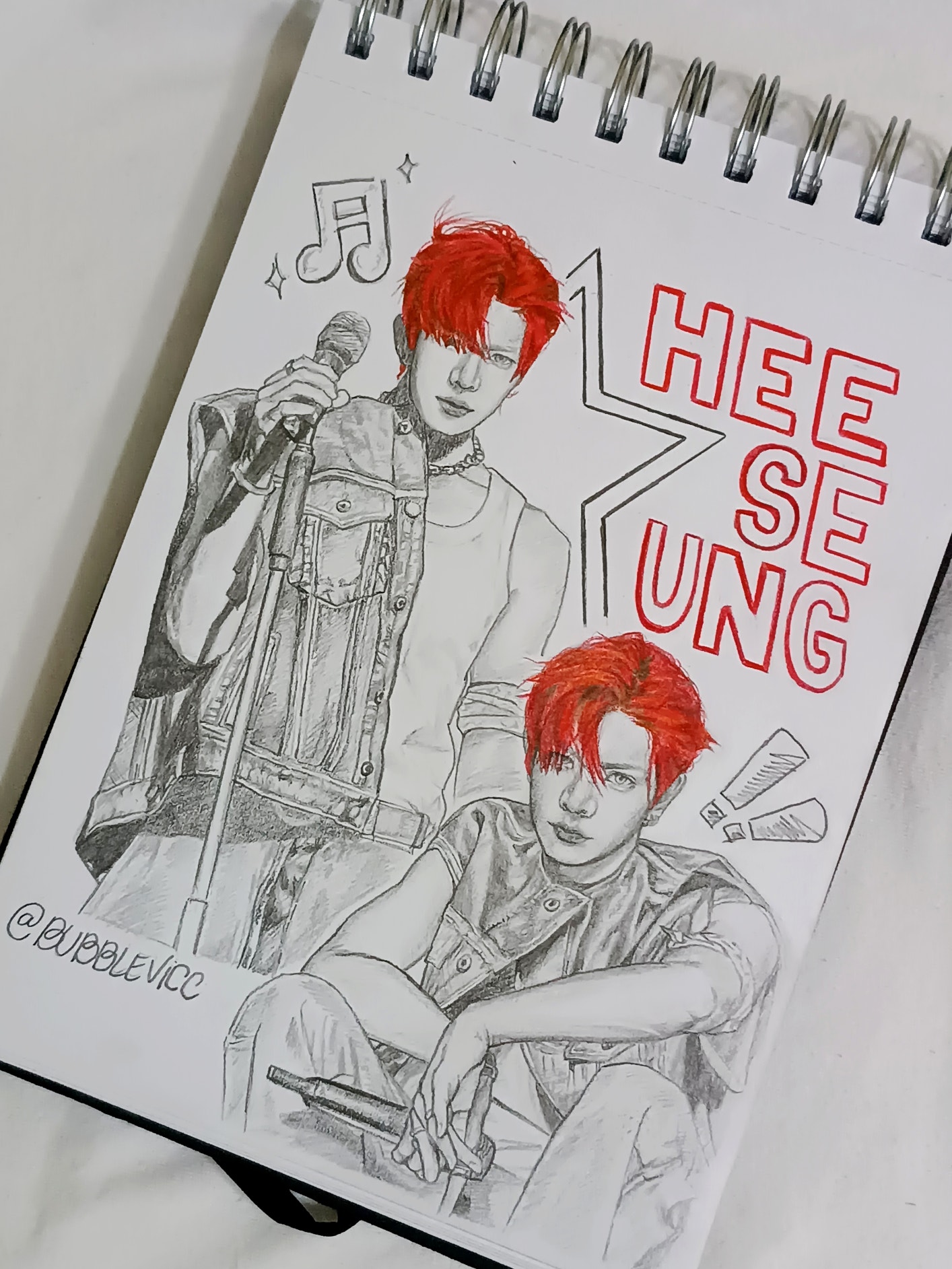 ENHYPEN Community Post - red hee drawing!! 🔥🙌