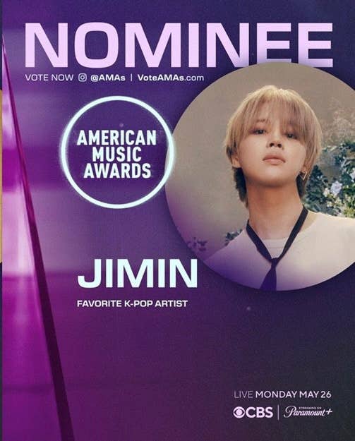 BTS Community Post - Let’s gooooo for AMAs: Please vote for Jimin in FAVORITE K-POP ARTIST ...