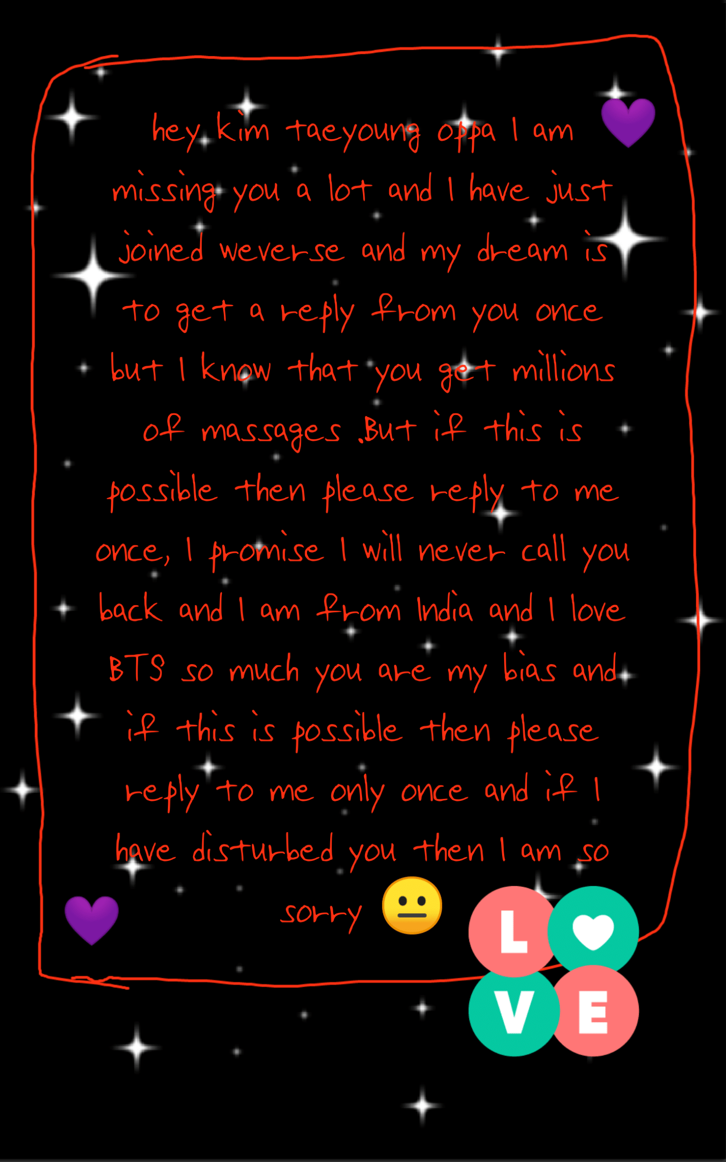 BTS Weverse Fan Letter