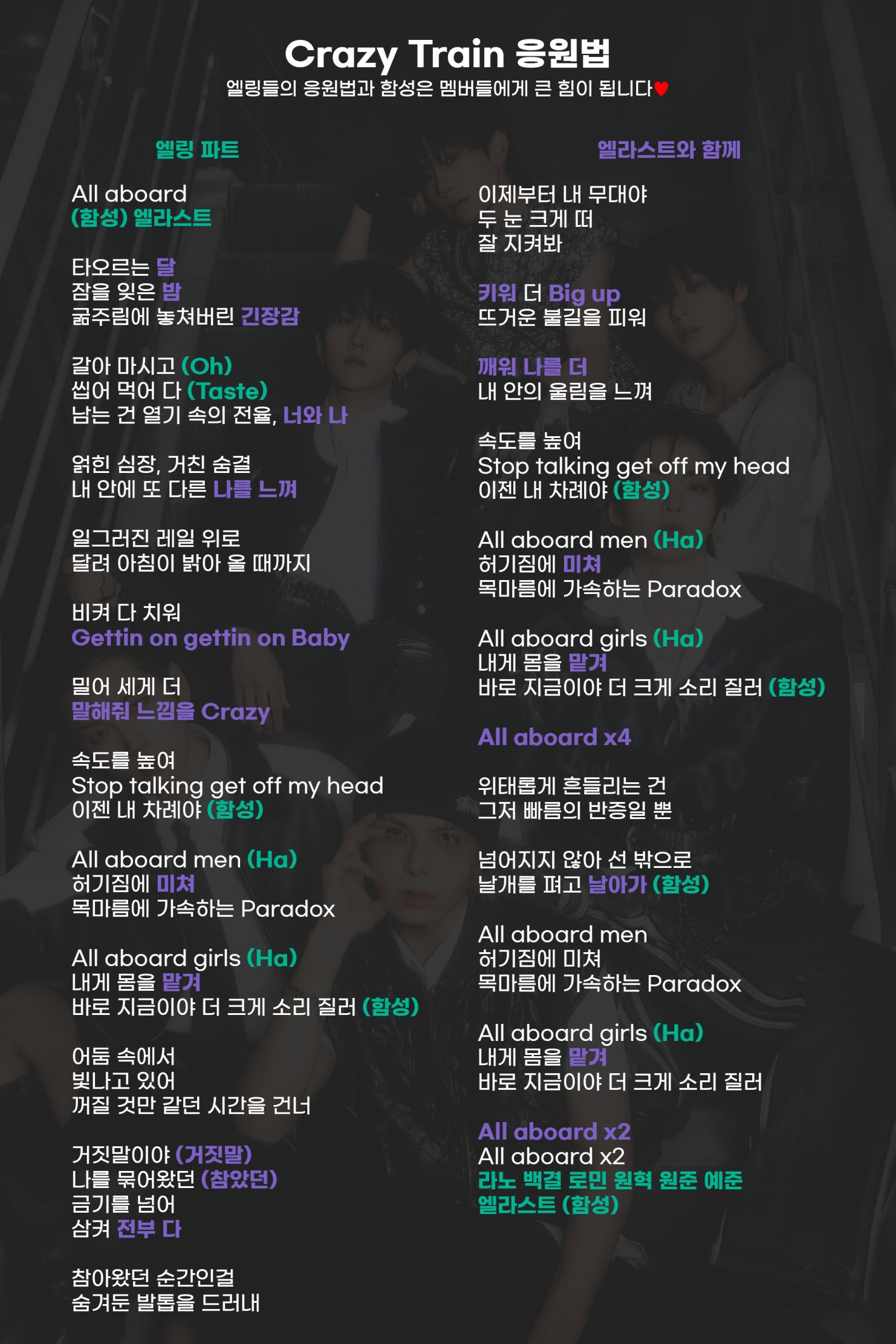 Weverse E'LAST Image - E'LAST(엘라스트) - 'Crazy Train' 응원법 (Cheer Guide)