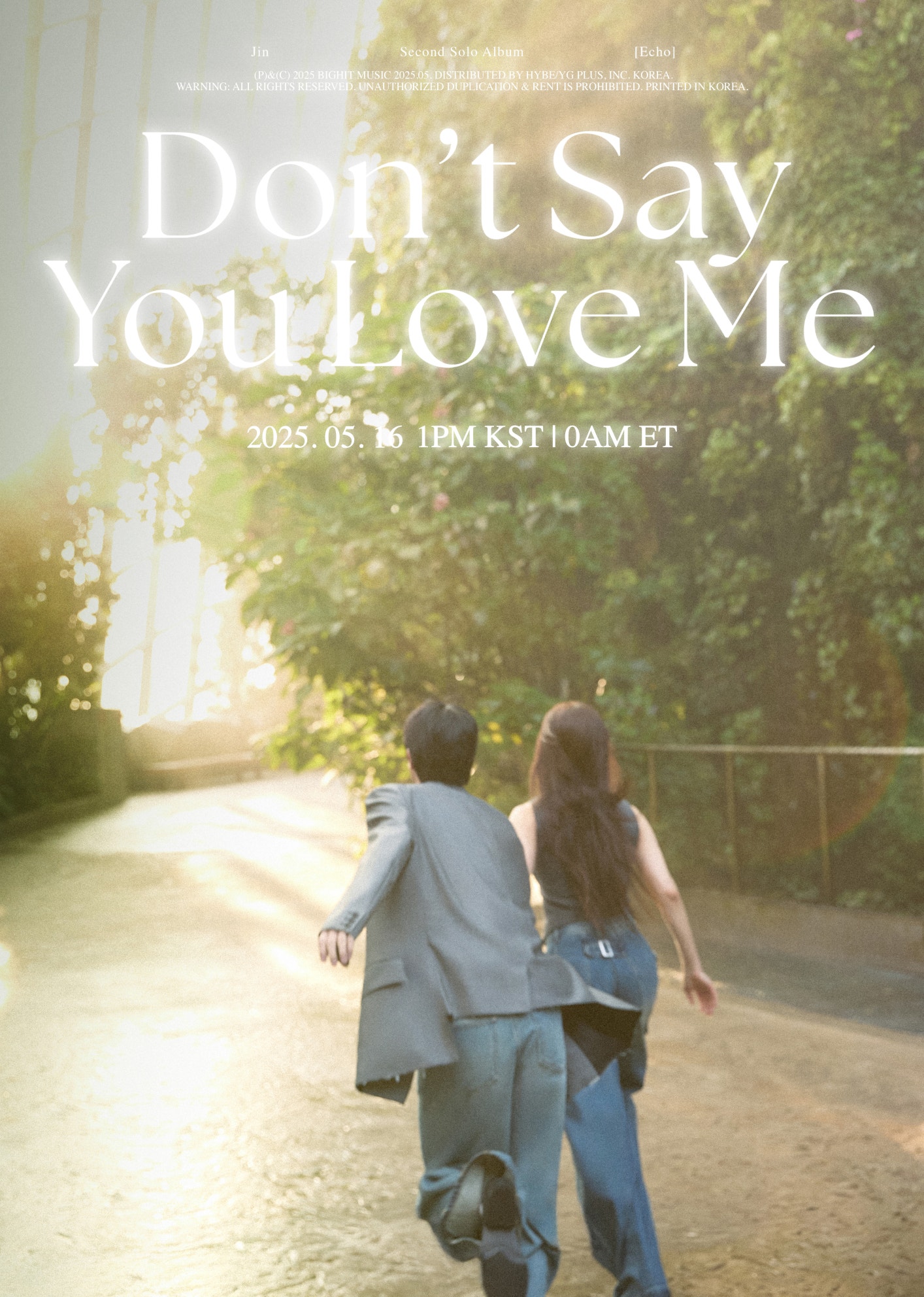 Weverse BTS Image - 진 (Jin) Main Track 'Don’t Say You Love Me' Poster II