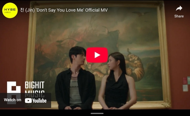 BTS Community Post - My daughter's "violent" reaction to our Jinnie's MV : "Just get married ...