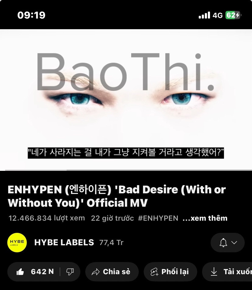 ENHYPEN Community Post - #ENHYPEN_BadDesire_MVSTREAMING Nickname : BaoThi. 엔하이펜 컴백 대박나세요💗 항상 ...