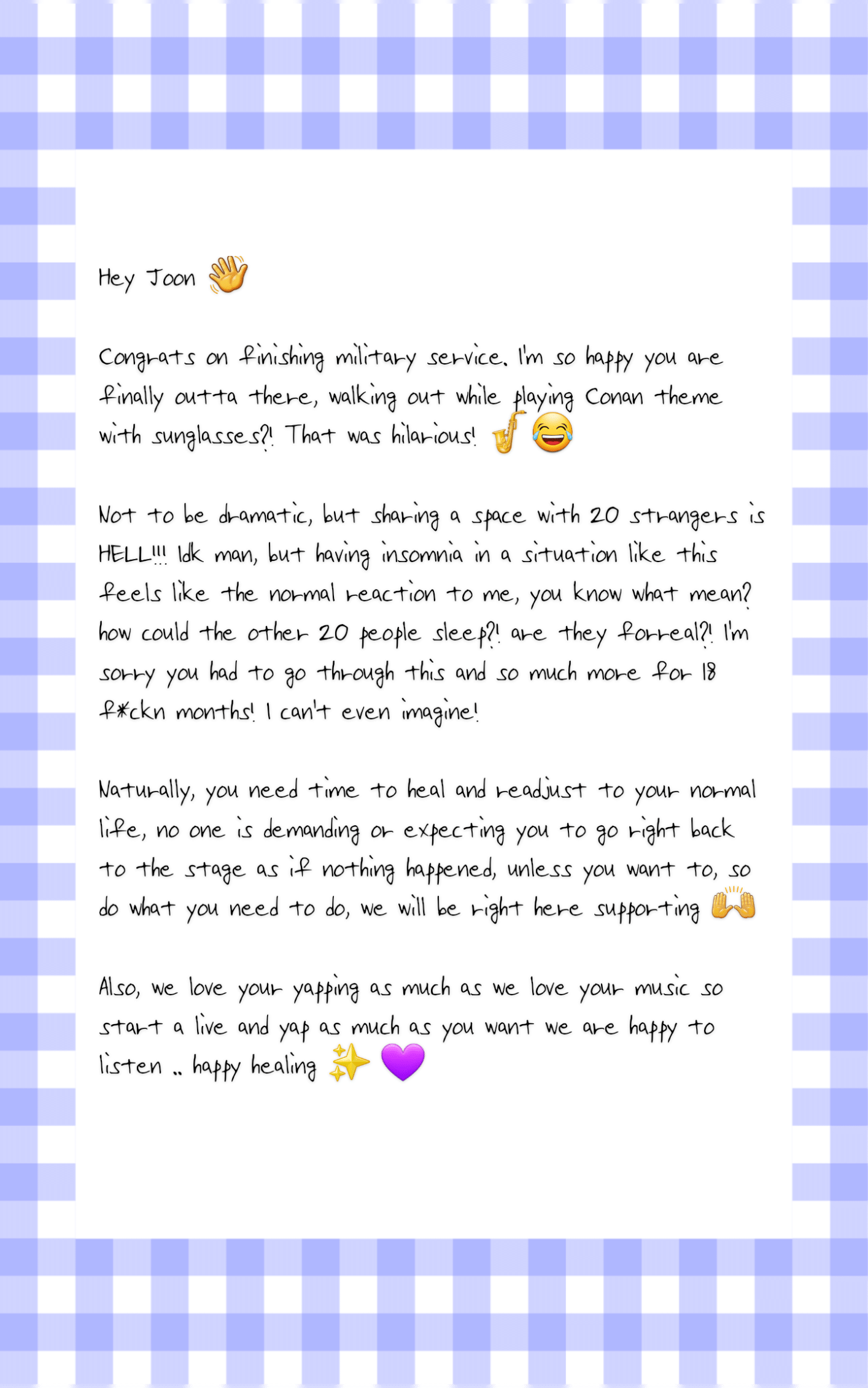 BTS Weverse Fan Letter
