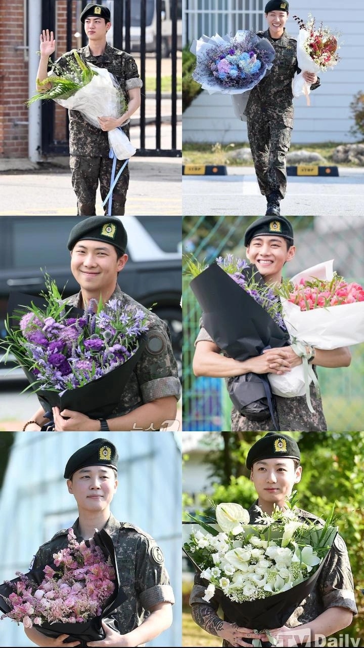 BTS Community Post - "6 stars, 6 salutes, 1 family 💜 From duty to ...