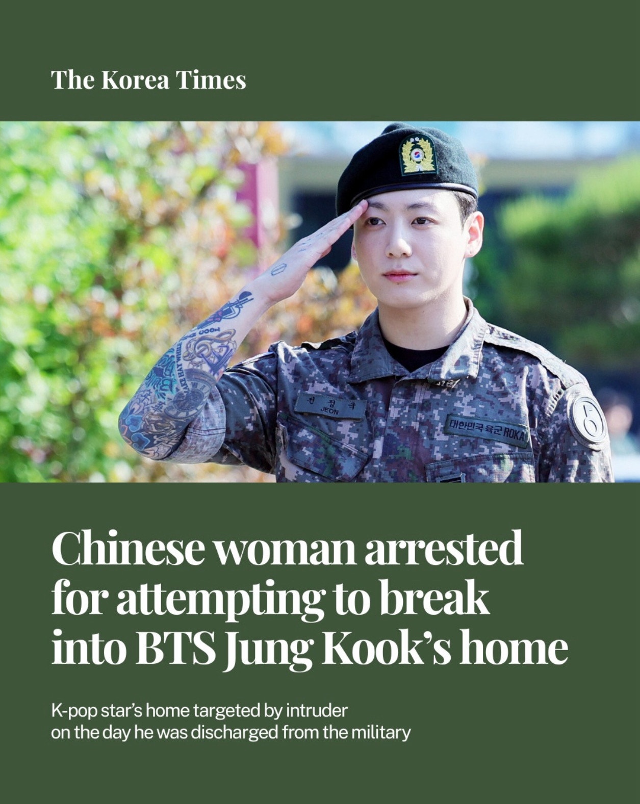 BTS Community Post - A Chinese woman in her 30s was caught attempting ...