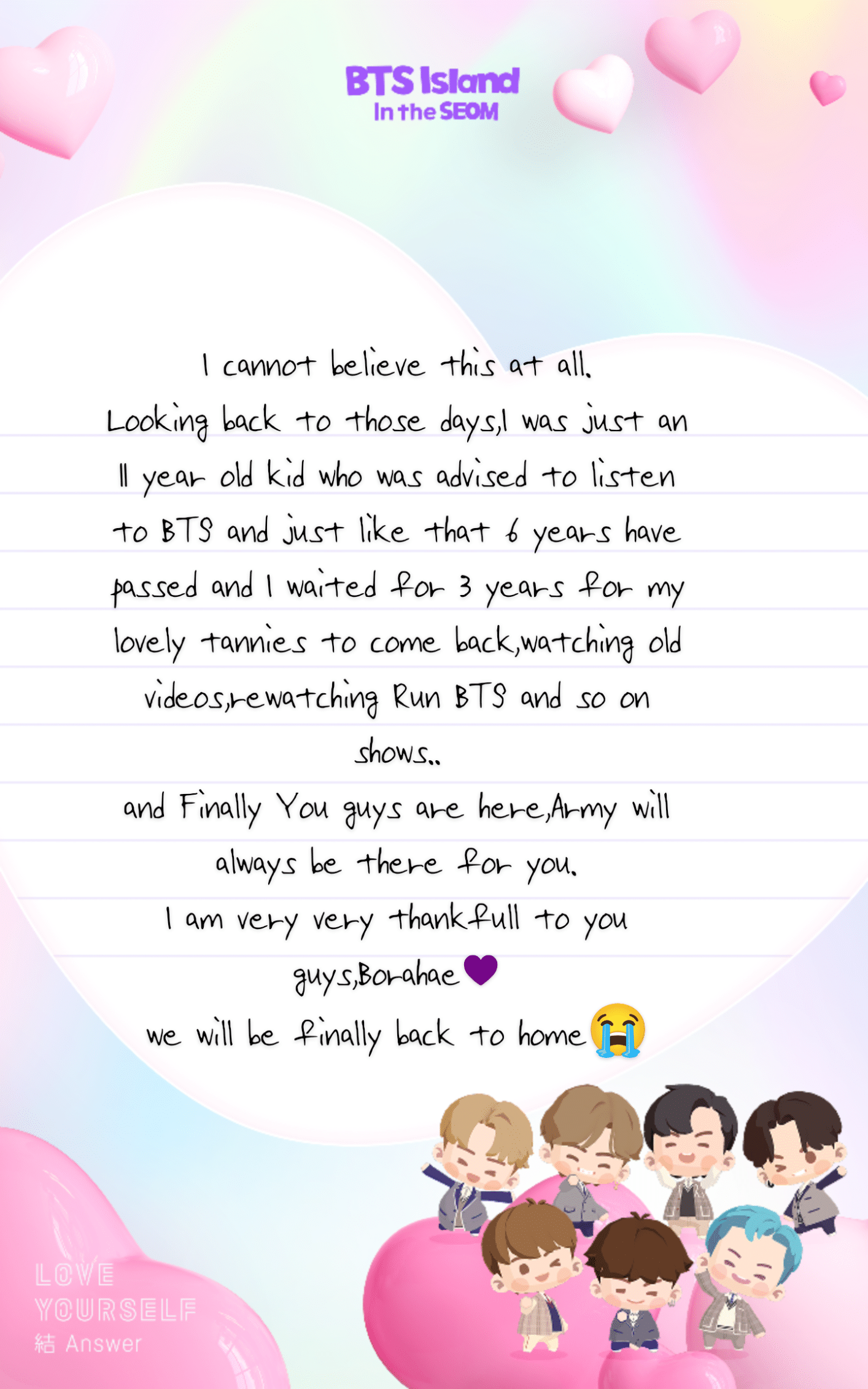 BTS Weverse Fan Letter