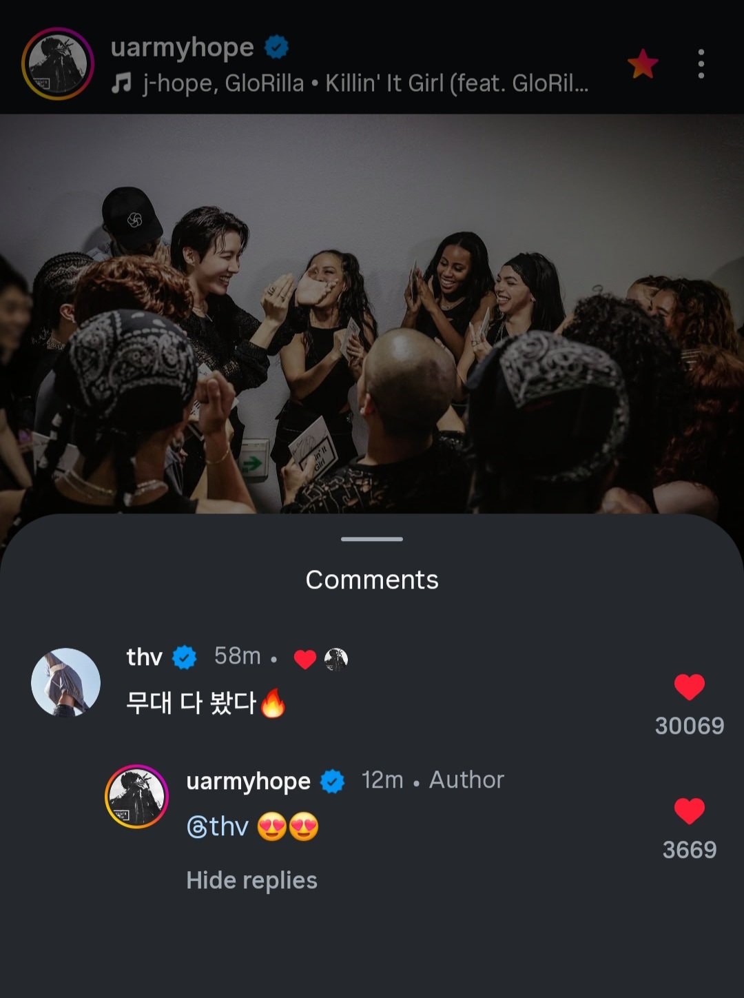 BTS Community Post - THE WAY TAEHYUNG LIKED & COMMENTED ON HOBI'S IG POST AND HOW HOBI REPLIED ...