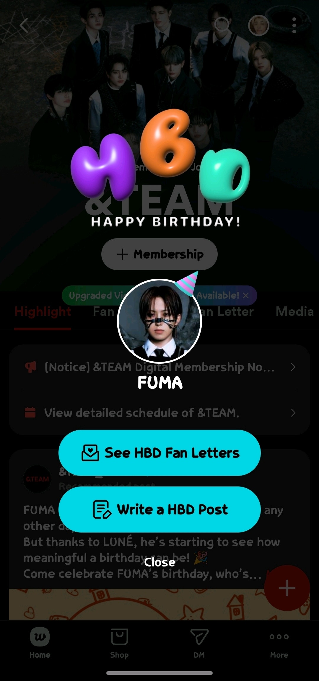 &TEAM Community Post - hbd fuma!!!